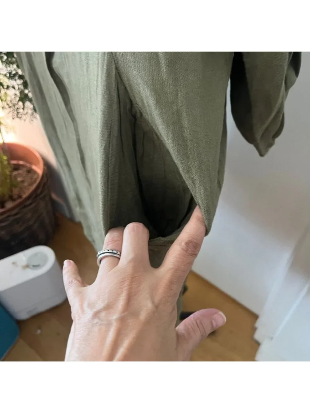 Elena Baldi | Dresses | Nwt Elena Baldi Olive Green Italian Linen Dress ...